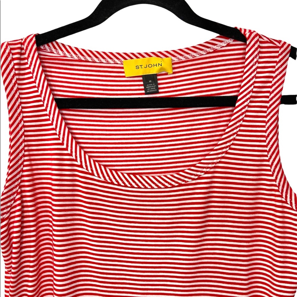 St. John Red White Stripe Tank M - Gem